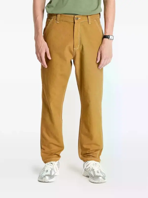 LEEM Carpenter Contrast-stitch Trousers - Neutrals
