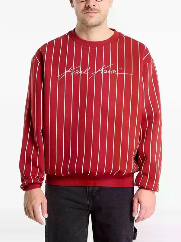 KARL KANI Pinstripe Embroidered Logo Sweatshirt