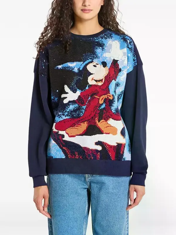 Desigual Mickey Mouse Intarsia-knit Sweater - Blue