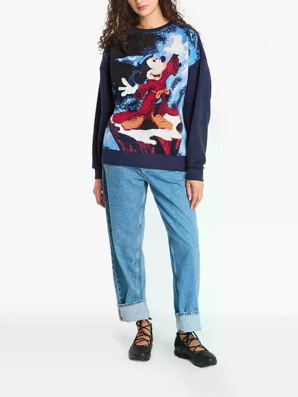 Desigual Mickey Mouse Intarsia-knit Sweater - Blue