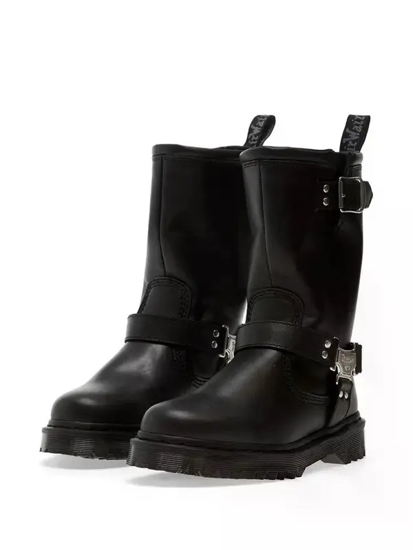 Dr. Martens Aniston Strap Buckle-detail Boots - Black