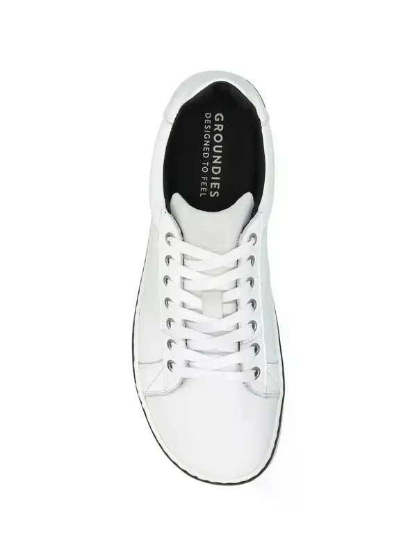 GROUNDS Galaxy Lace-up Leather Sneakers - White