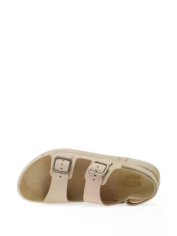 Ecco Buckle Detail Leather Sandals - Neutrals