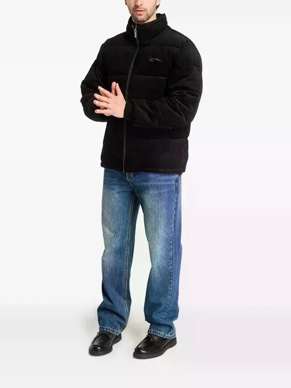 KARL KANI Corduroy Padded Jacket - Black