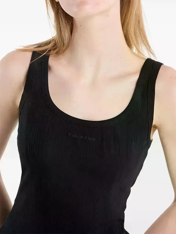 Calvin Klein Ribbed Tank Top With Logo