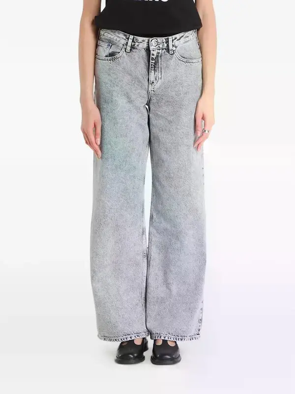 Karl Lagerfeld Acid-wash Wide-leg Jeans
