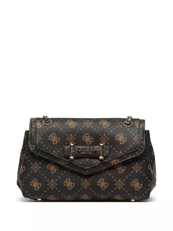 Guess Monogram Print Chain-link Shoulder Bag