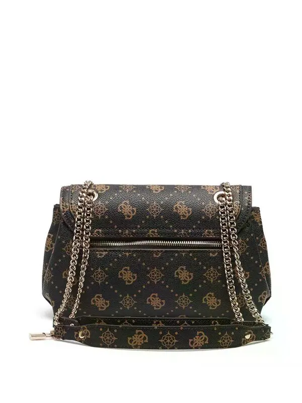 Guess Monogram Print Chain-link Shoulder Bag