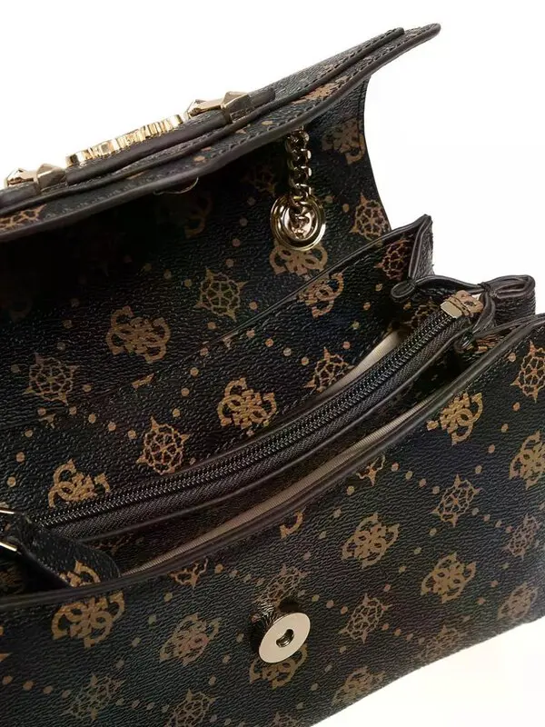 Guess Monogram Print Chain-link Shoulder Bag