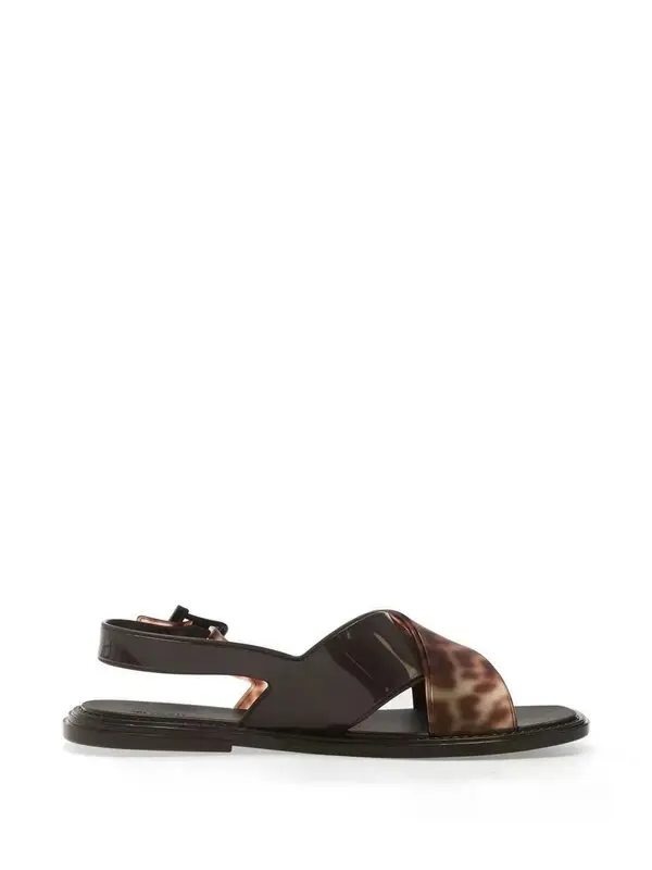 Melissa Cleo Leopard-print Flat Sandals - Brown