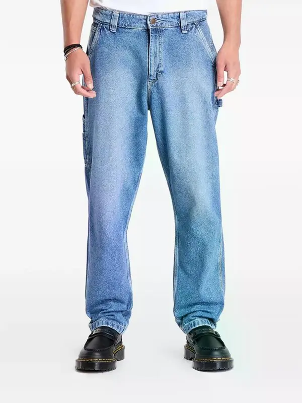 LEEM Faded-wash Hammer-loop Jeans - Blue
