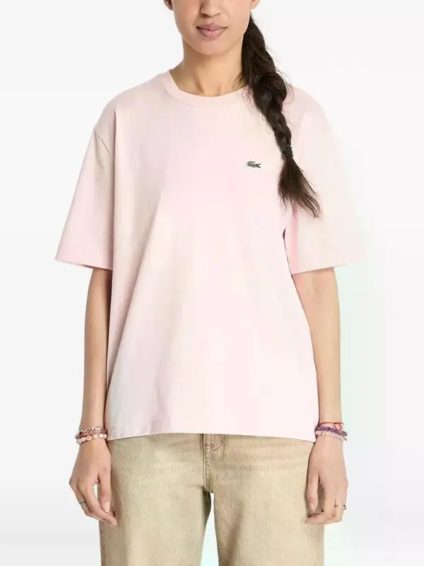 Lacoste Logo Appliqué T-shirt - Pink