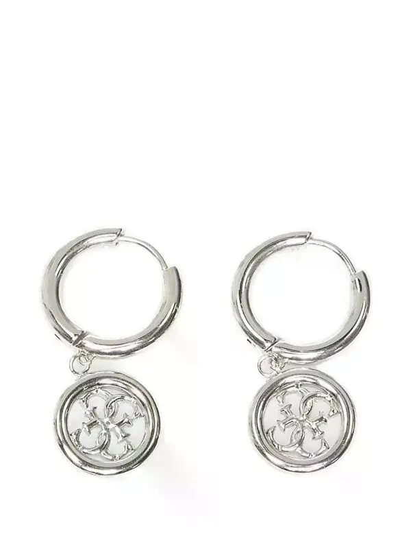 Guess Life In 4g Crystal-embellished Hoop Earrings