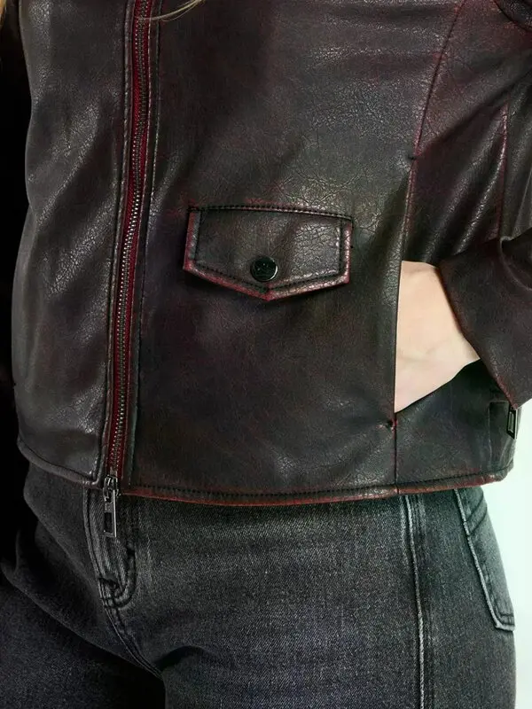 Desigual Distressed Finish High-neck Jacket