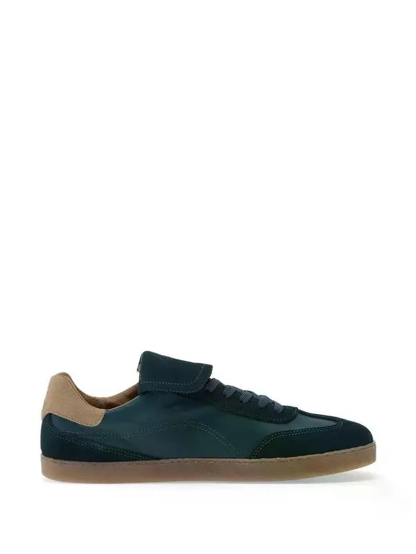 GROUNDS Panelled Suede-trim Sneakers - Blue