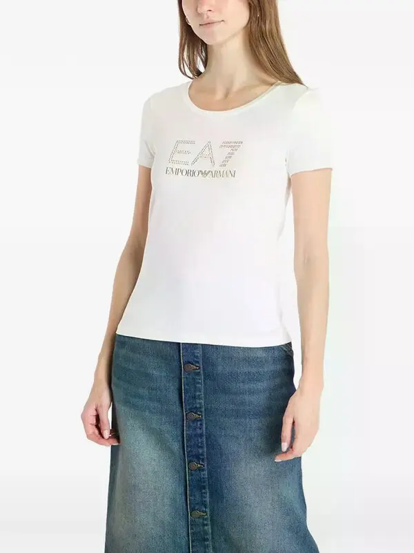 EA7 Stud-embellished Logo T-shirt