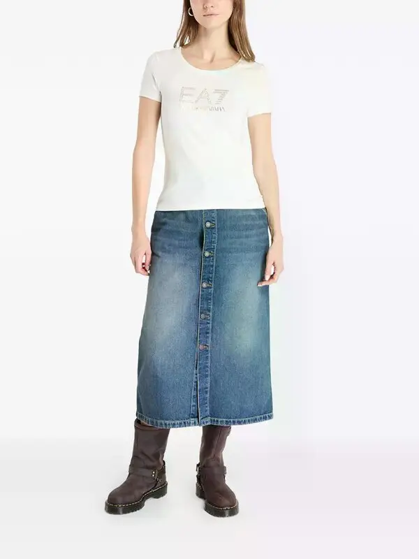 EA7 Stud-embellished Logo T-shirt