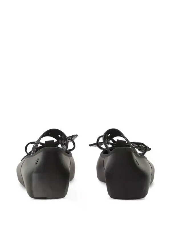 Melissa Sophie Crush Bow-detail Ballet Flats - Black