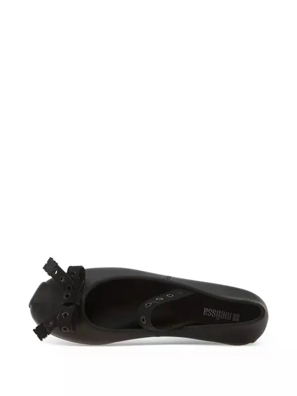 Melissa Sophie Crush Bow-detail Ballet Flats - Black