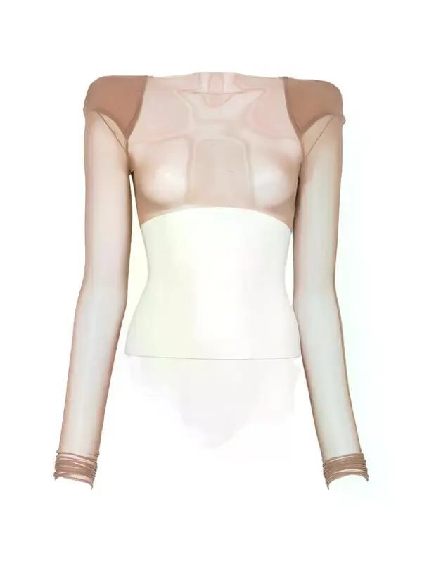 Rick Owens Helm Sheer Crop Top - Neutrals