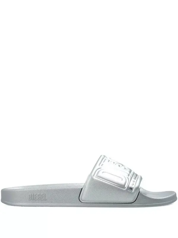 DIESEL® Embossed Logo Slide - Silver