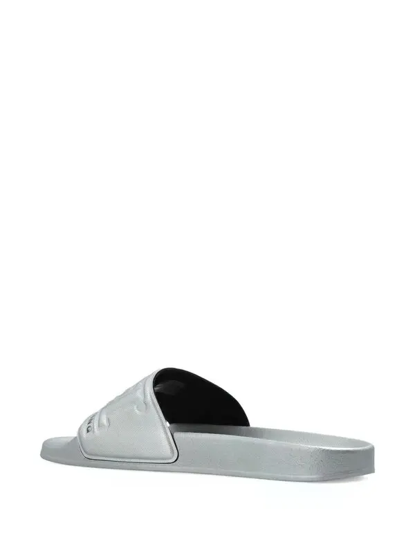 DIESEL® Embossed Logo Slides - Silver
