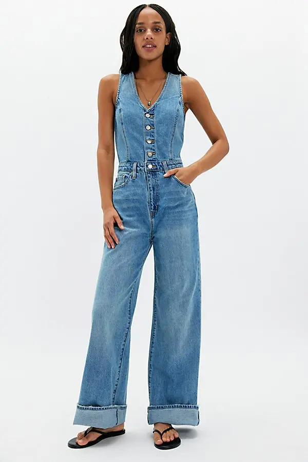 LEVI'S Denim Vest Wide-leg Jumpsuit - Own It Jumpsuit