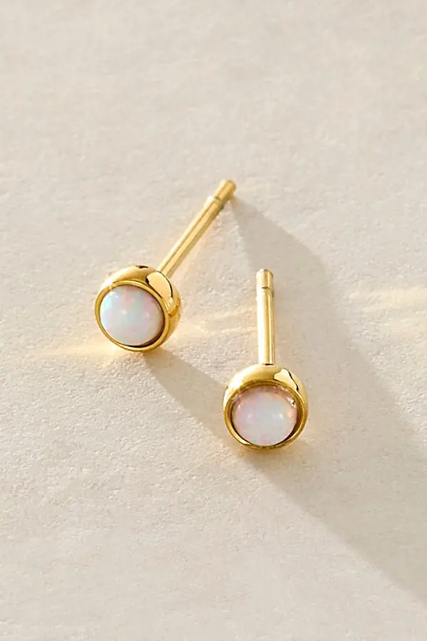 LOVER'S TEMPO Opal Stud Earrings - Gold