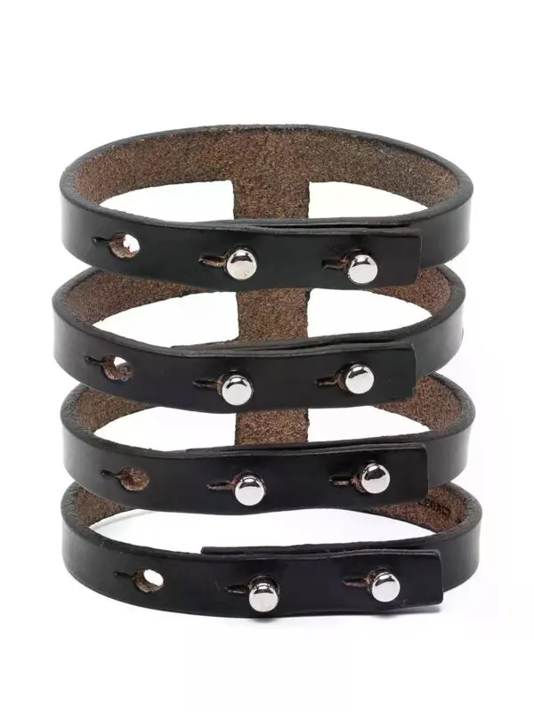 Our Legacy Rib Cage Leather Bracelet - Black