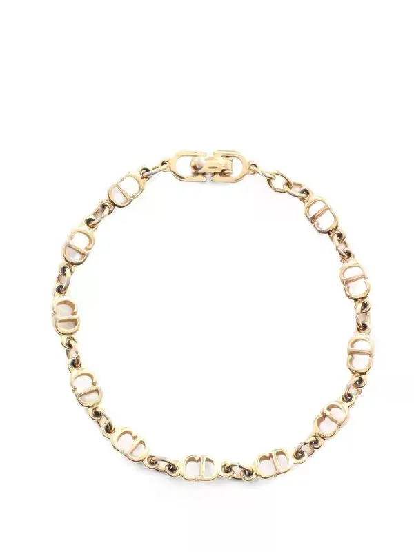 Dior 2000s Cd-logo Chain Link Bracelet - Gold
