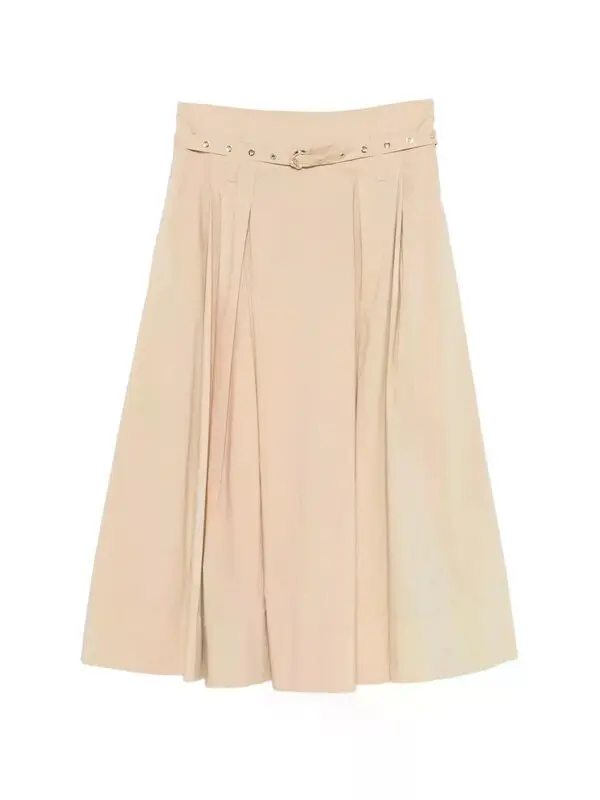 Liu Jo Belted Pleated Skirt - Neutrals