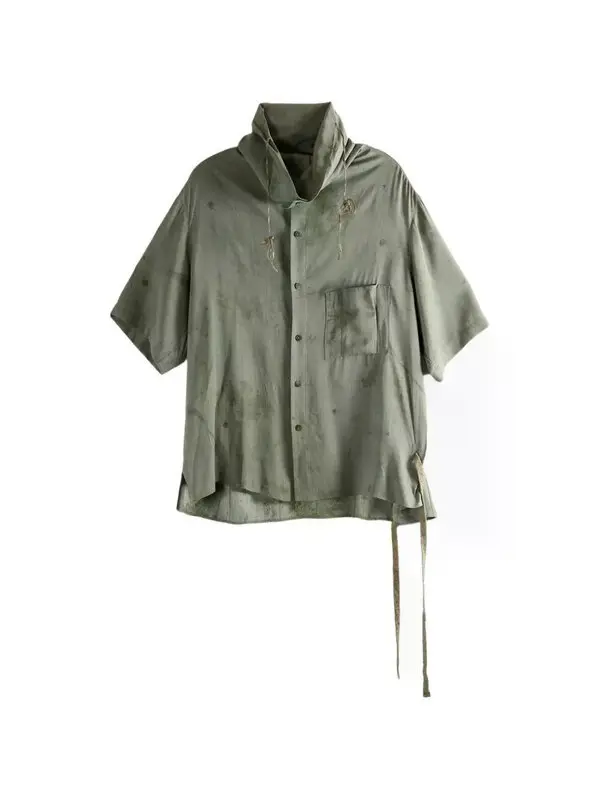 ZIGGY CHEN Distressed Cowl-neck Shirt