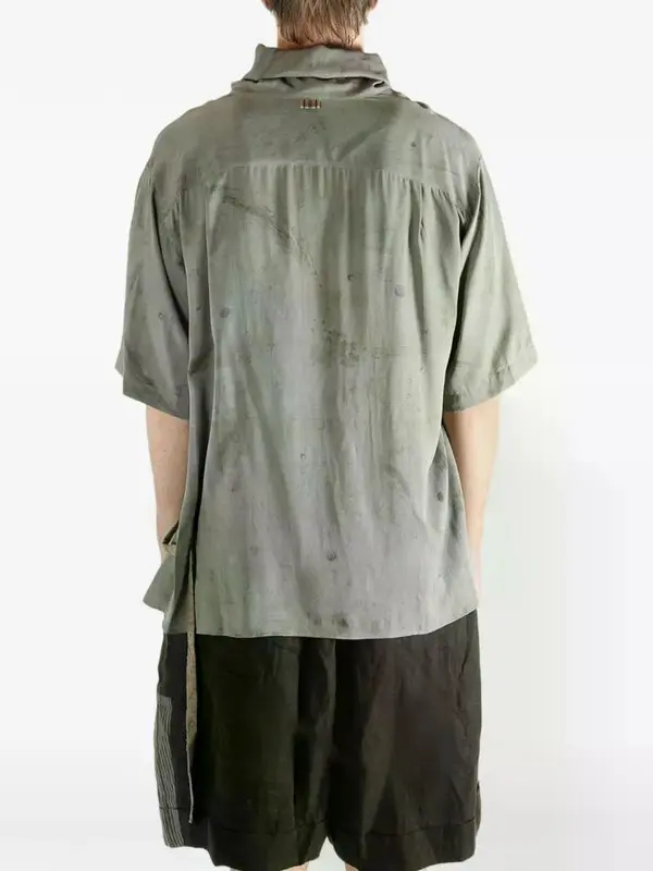 ZIGGY CHEN Distressed Cowl-neck Shirt