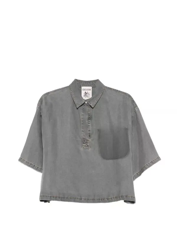 SEMICOUTURE Shana Short-sleeve Shirt - Grey