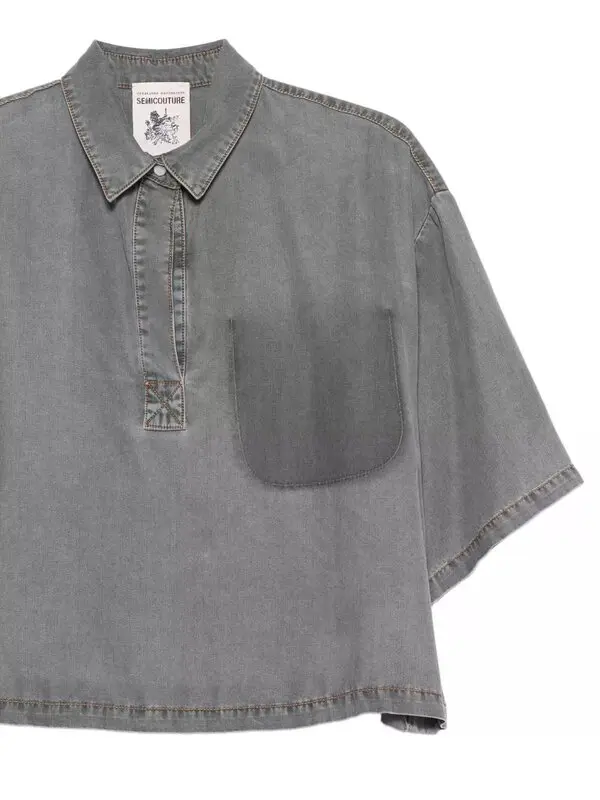 SEMICOUTURE Shana Short-sleeve Shirt - Grey