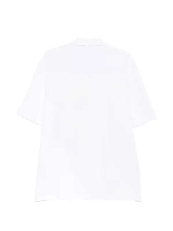BOSS Ribbed-knit Short-sleeve Shirt - White
