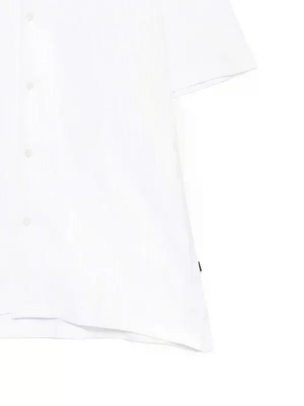 BOSS Ribbed-knit Short-sleeve Shirt - White