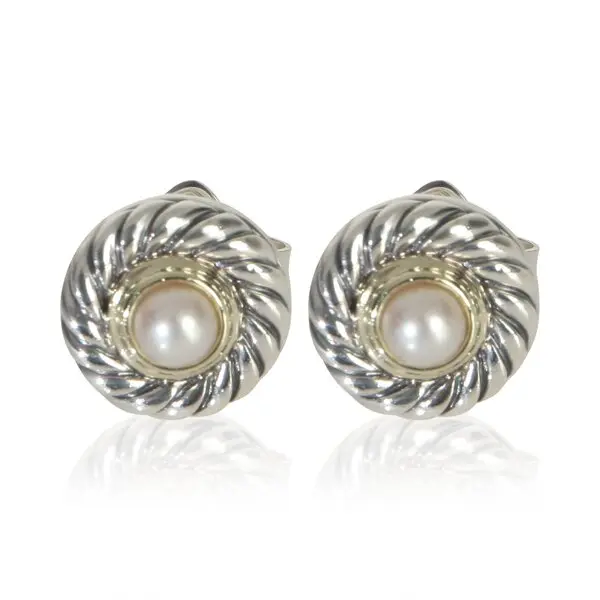 David Yurman Pearl Earrings - Yellow_gold/sterling_silver