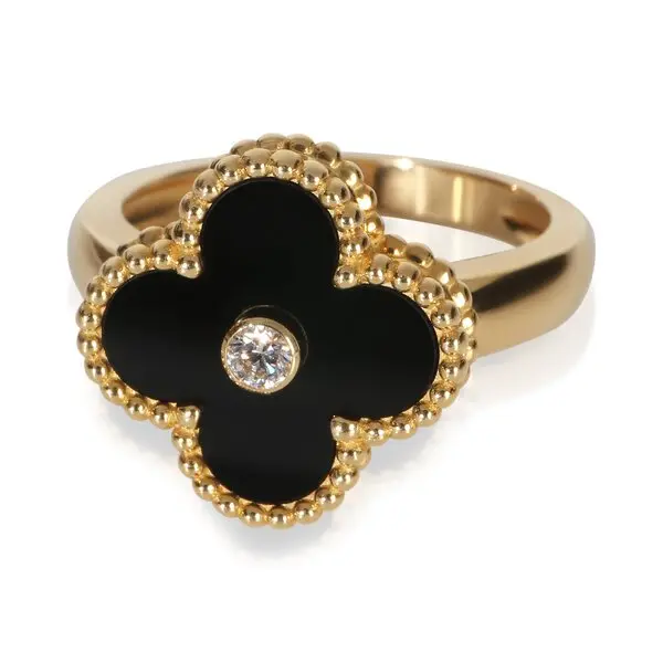 Van Cleef & Arpels Yellow Gold, Onyx And Diamond Vintage Ring - Yellow_gold