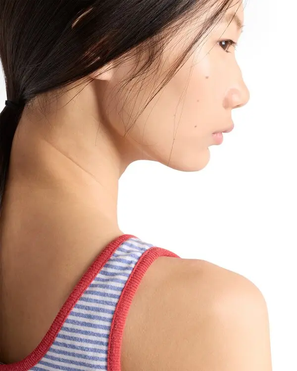 Prada Striped Cotton Jersey Tank Top