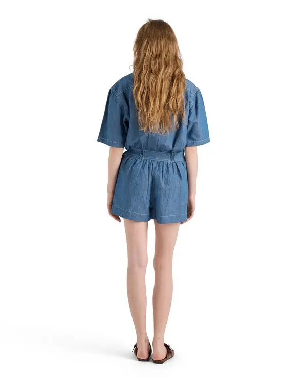 Prada Chambray Jumpsuit - Light Blue
