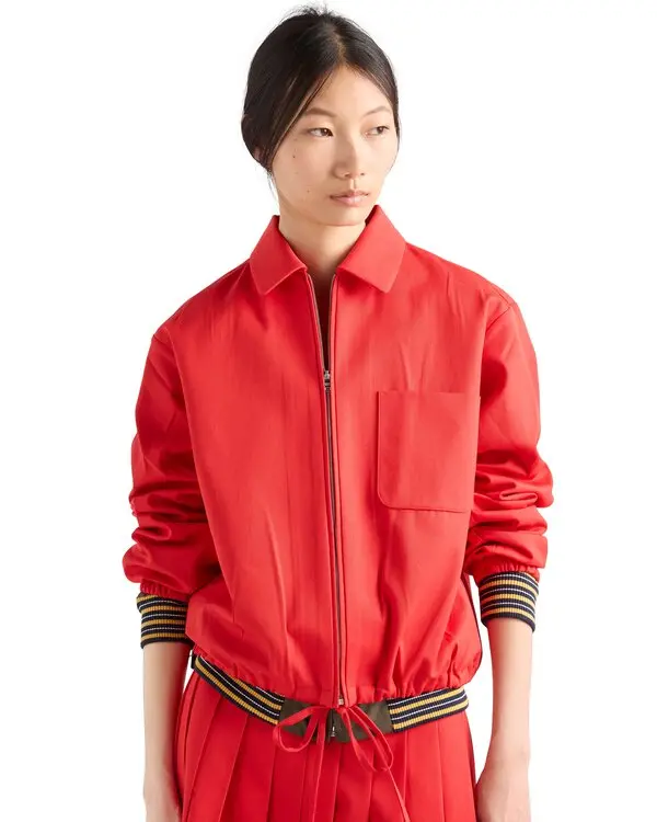 Prada Gabardine Blouson Jacket - Red