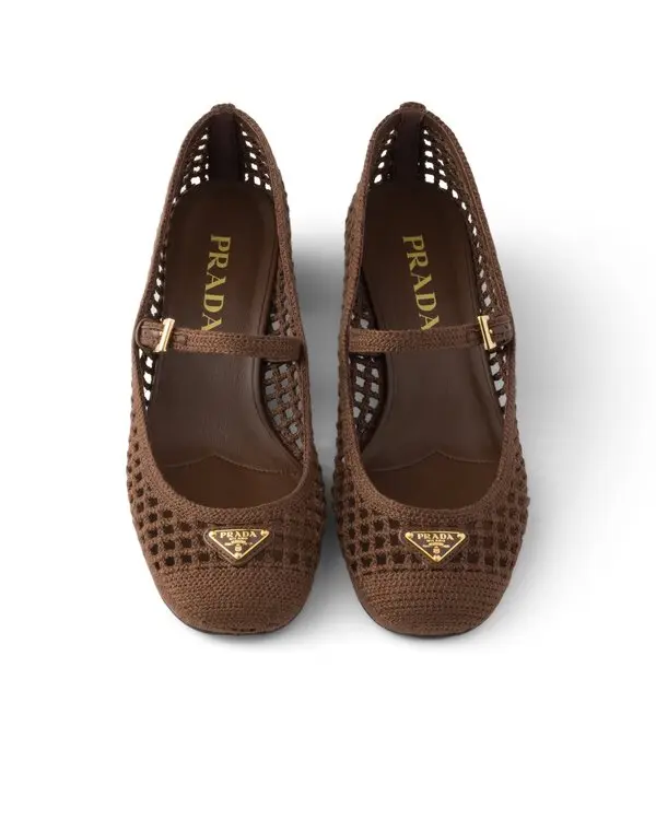 Prada Crochet Pumps - Brown