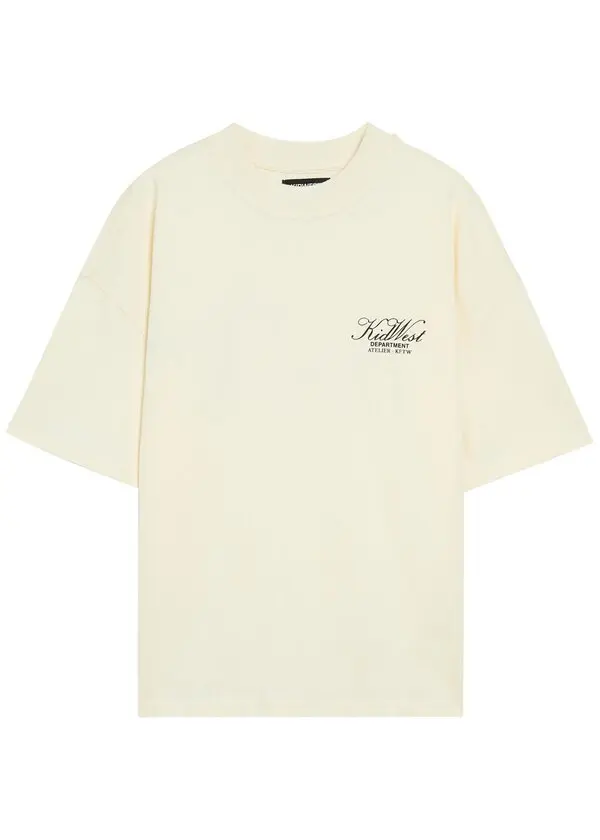 KIDWEST Script Logo-print Cotton T-shirt - White