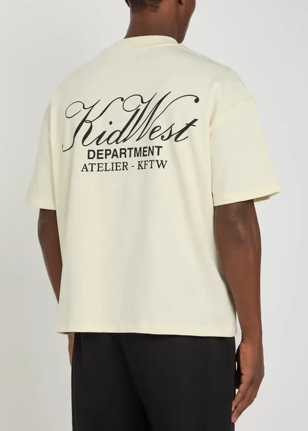 KIDWEST Script Logo-print Cotton T-shirt - White