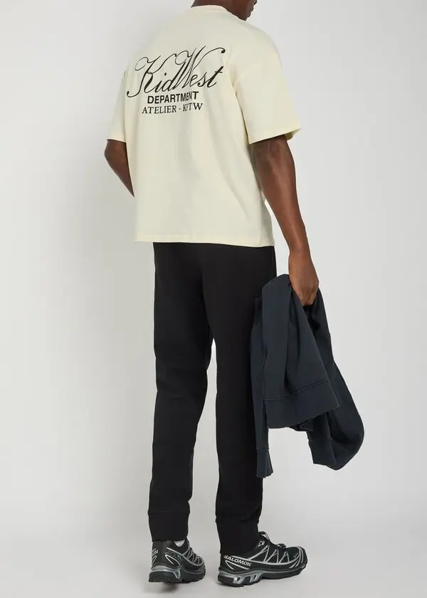KIDWEST Script Logo-print Cotton T-shirt - White