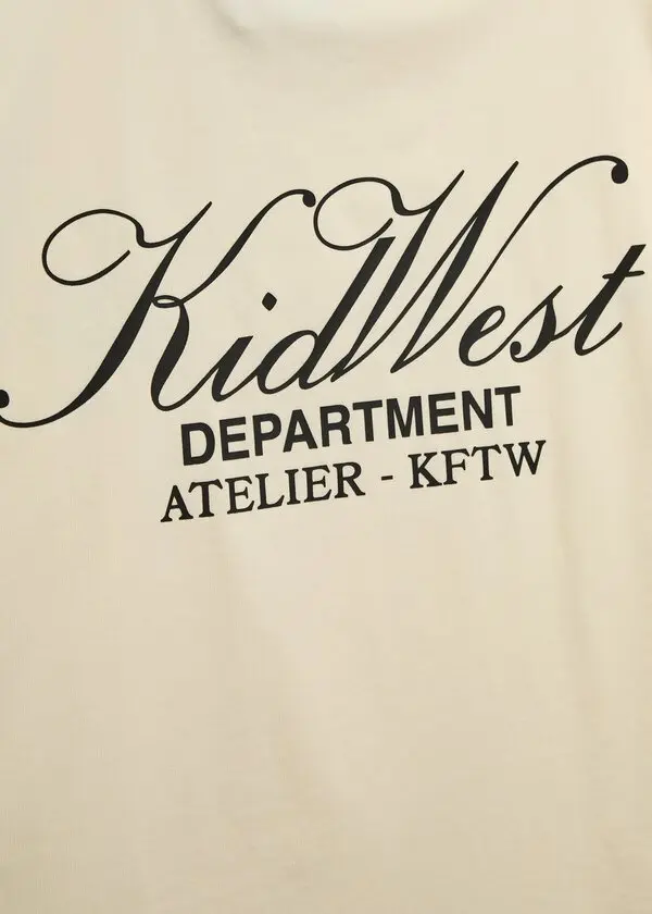 KIDWEST Script Logo-print Cotton T-shirt - White