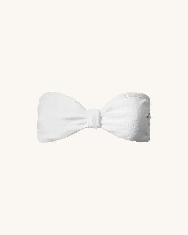 Perfect Moment Terry Cotton Bandeau Top - White