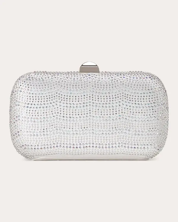 Rodo Lyssa Embellished Satin Clutch - White