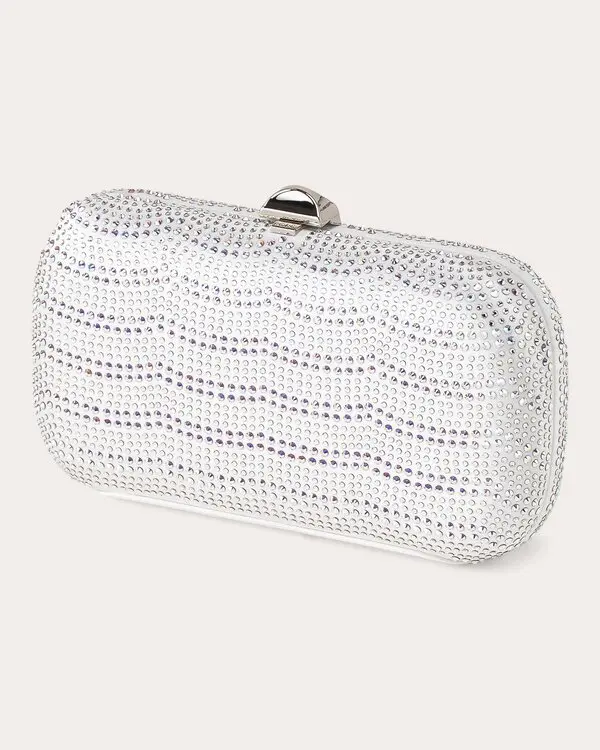 Rodo Lyssa Embellished Satin Clutch - White
